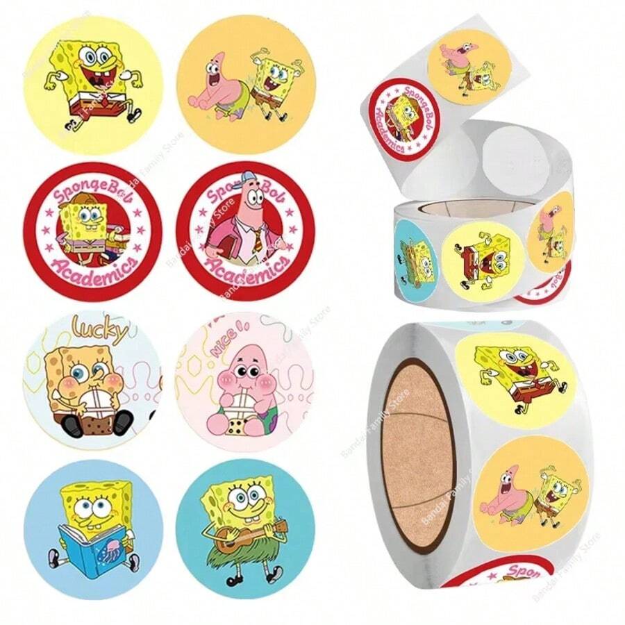 SPONGEBOB 500pcs Cartoon SpongeBob Anime Stickers, Cute Cartoon ...