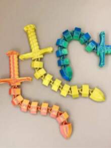 1/5pcs 3D Multi-Color Printed Flexible Transformable Sword Toy ...