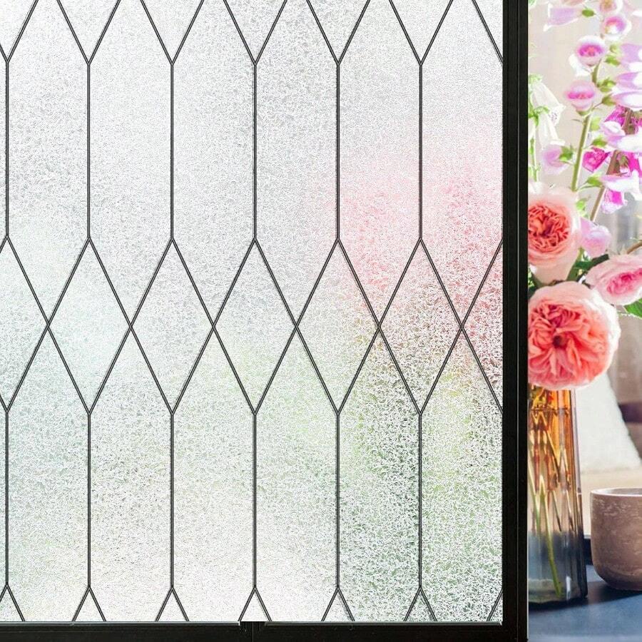 Window Privacy Film Stained Glass Frosted Glass Window Clings Moroccan ...