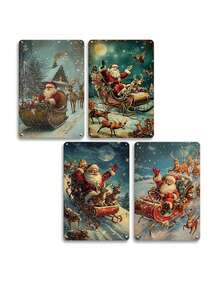 1 Stück, Weihnachts-Metallschild, Retro Weihnachtsmann-Schild, lustiger ...