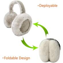 Ear Muffs Winter Women Foldable Fuzzy Cold Outdoor Earmuffs Soft Faux ...