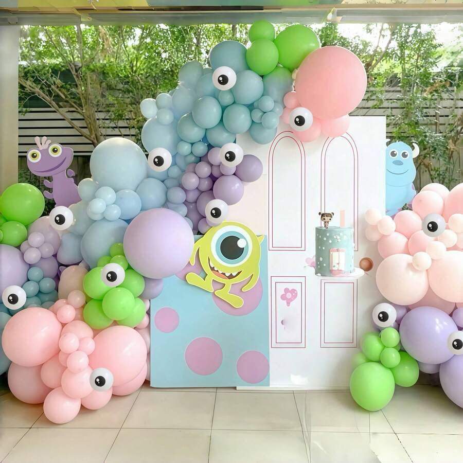 105 piezas Kit de arco de globos de monstruo, globos de color morado ...