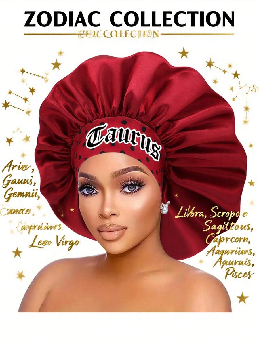 1pc Hair Bonnet Printed 12 Constellations Personalization Hair Caps For ...
