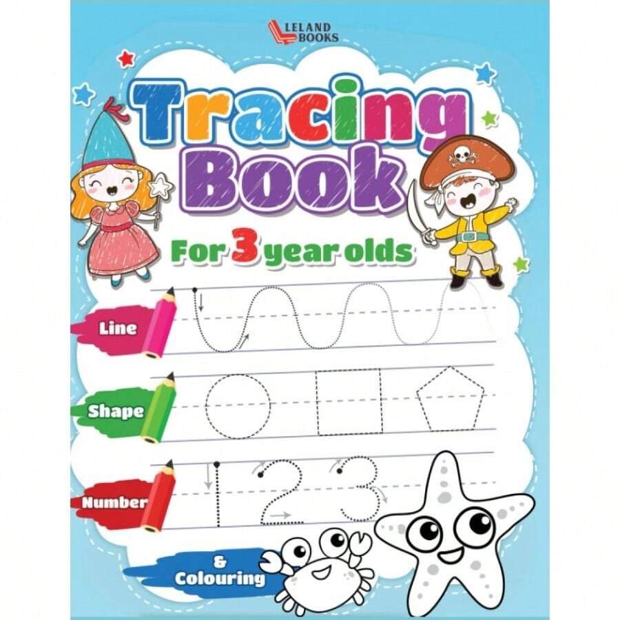 Tracing Book 3 Year Olds: Numbers, Lines, Shapes And Colouring ...