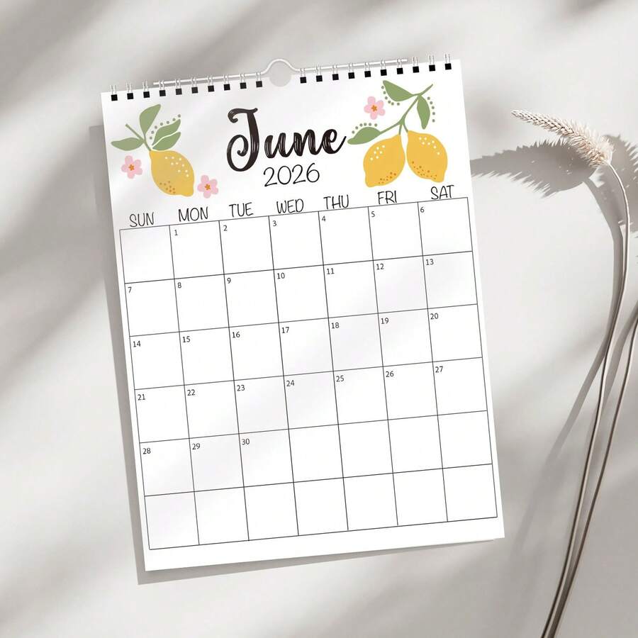 1 pieza Calendario de pared con espiral de 2025 Jul - 2026 Jun ...