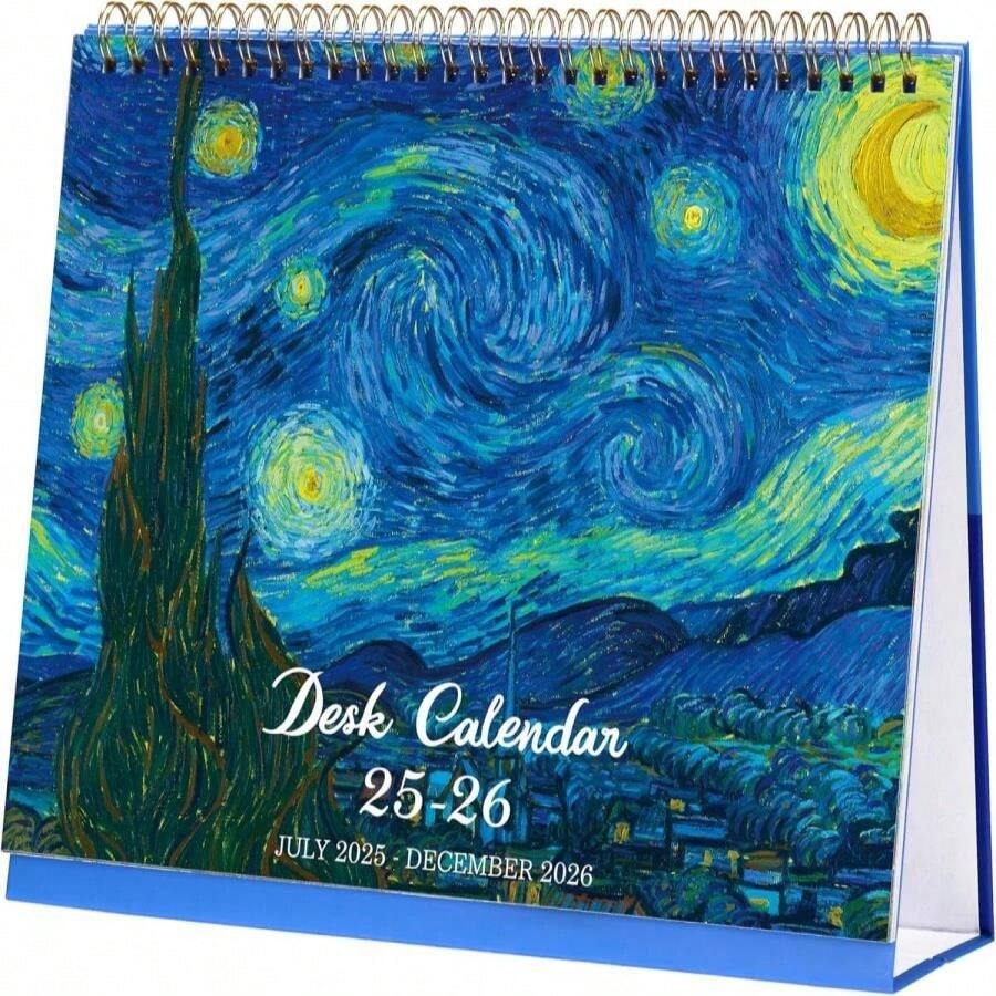 2025-2026 Desk Calendar - JUL 2025 - DEC 2026, Standing Flip Desktop ...