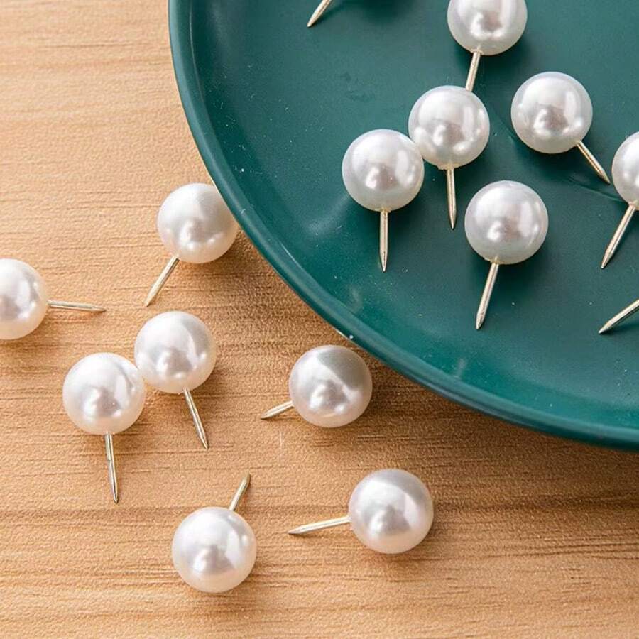 20/50/100pcs Pearl Push Pins Plastic Round Head Thumb Tacks Map Push ...