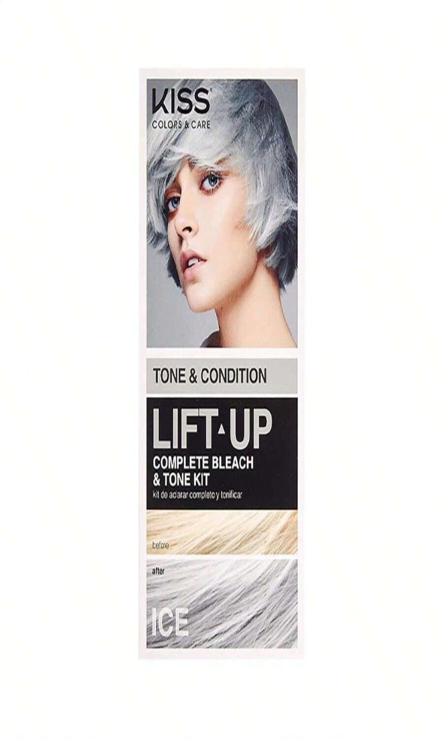 KISS Lift Up Complete Hair Bleach & Icy Silver Toner Kit, Gentle ...