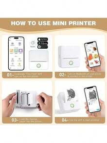 WWFW Mini-Etiketten-Thermodrucker Tragbarer Ausdauer Bluetooth HD ...