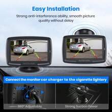 AUTO-VOX CS-2 Wireless Backup Camera With 43" Car Monitor, Easy Install ...