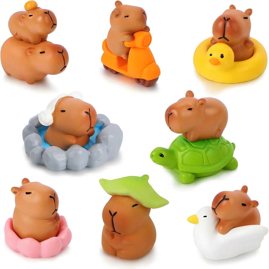 Mini Capybara Figurines Tiny Capybara For Car Dashboard Dollhouse ...
