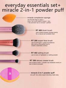 Real Techniques Real Techniques 6 Piece Everyday Essentials Makeup Brush Set, Includes 4 Brushes ...
