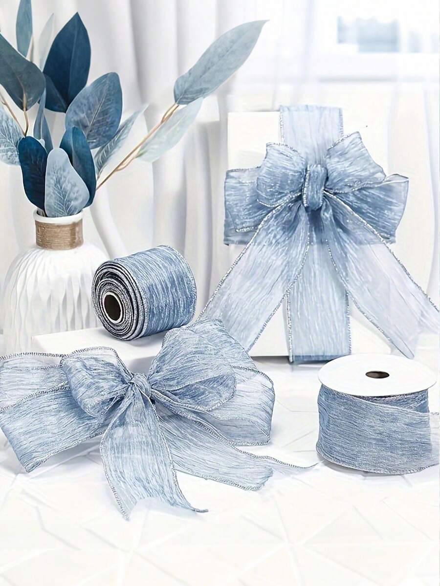 10 Yards-Dusty Rose Wired Crinkle Ribbon For Bow Making,Gift Wrapping ...