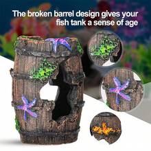 Underwater Hideaway Aquarium Decor - Realistic Plastic Plants And Fish ...