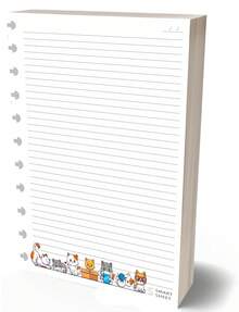 Refil Caderno de Discos 90g Grande 11 Furos Gatinhos 100 Folhas | SHEIN Brasil