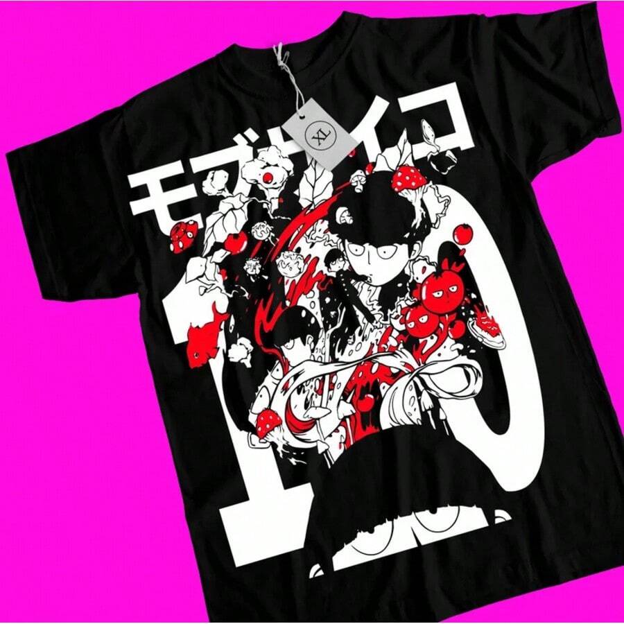 Mob Psycho 100 T-Shirt, Shigeo Kageyama, Dimple And Mob, Anime, All ...
