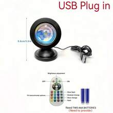 1pc 16-Color RGB Sunset Projection Lamp | Remote Control Stage ...
