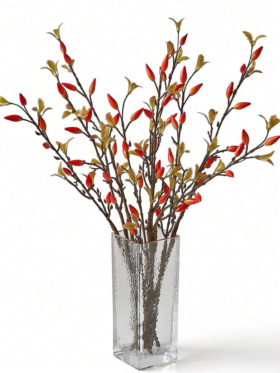 1pc/3pcs Artificial Plants 23.6'' Fake Mini Chili Branches Faux ...