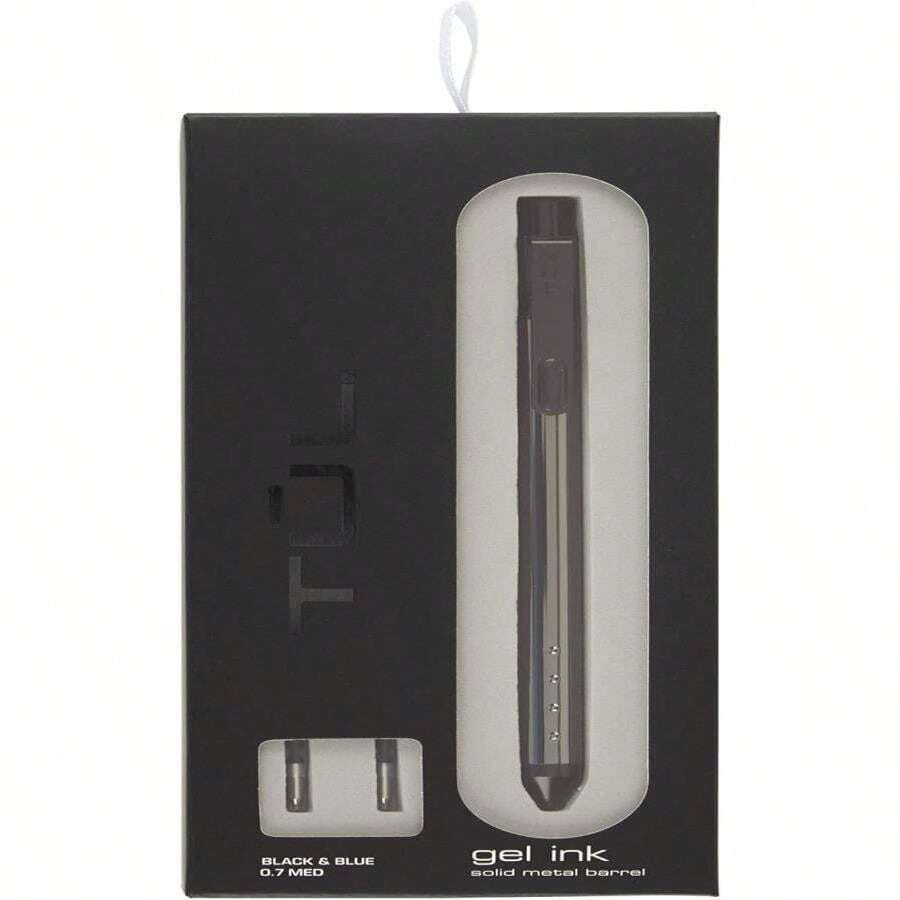 TUL Fine Writing Solid Metal Barrel Retractable Gel Pen With 2 Refills ...