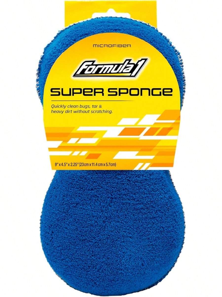 Car Wash Sponge Two-Sided Microfiber Sponge With Mesh Scrubber Side ...