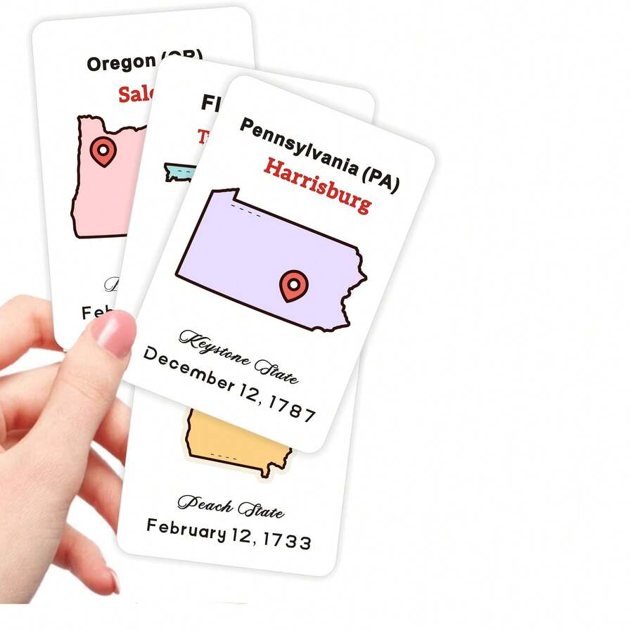 US States And Capitals Flashcards, United States Homeschool Activity ...