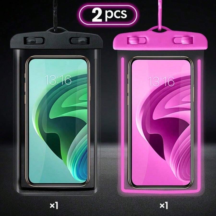 Packed Luminous Waterproof Mobile Phone Bag Touch Screen Swimming Self ...