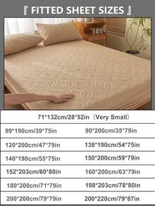 1pc Solid Color Waterproof Bedding Set, Including Fitted Sheet ...