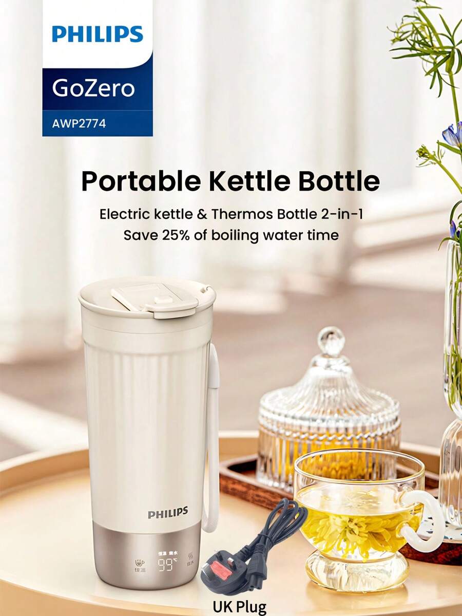 PHILIPS GoZero Electric Kettle Bottle AWP2774 Quickly Boil Water In 6 ...