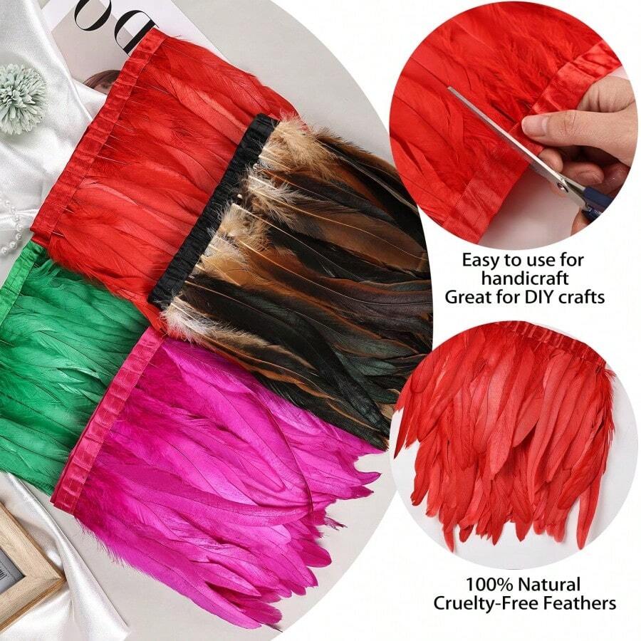 2m Artificial Rooster Tail Feathers 20-25cm To Make Feather Trim ...