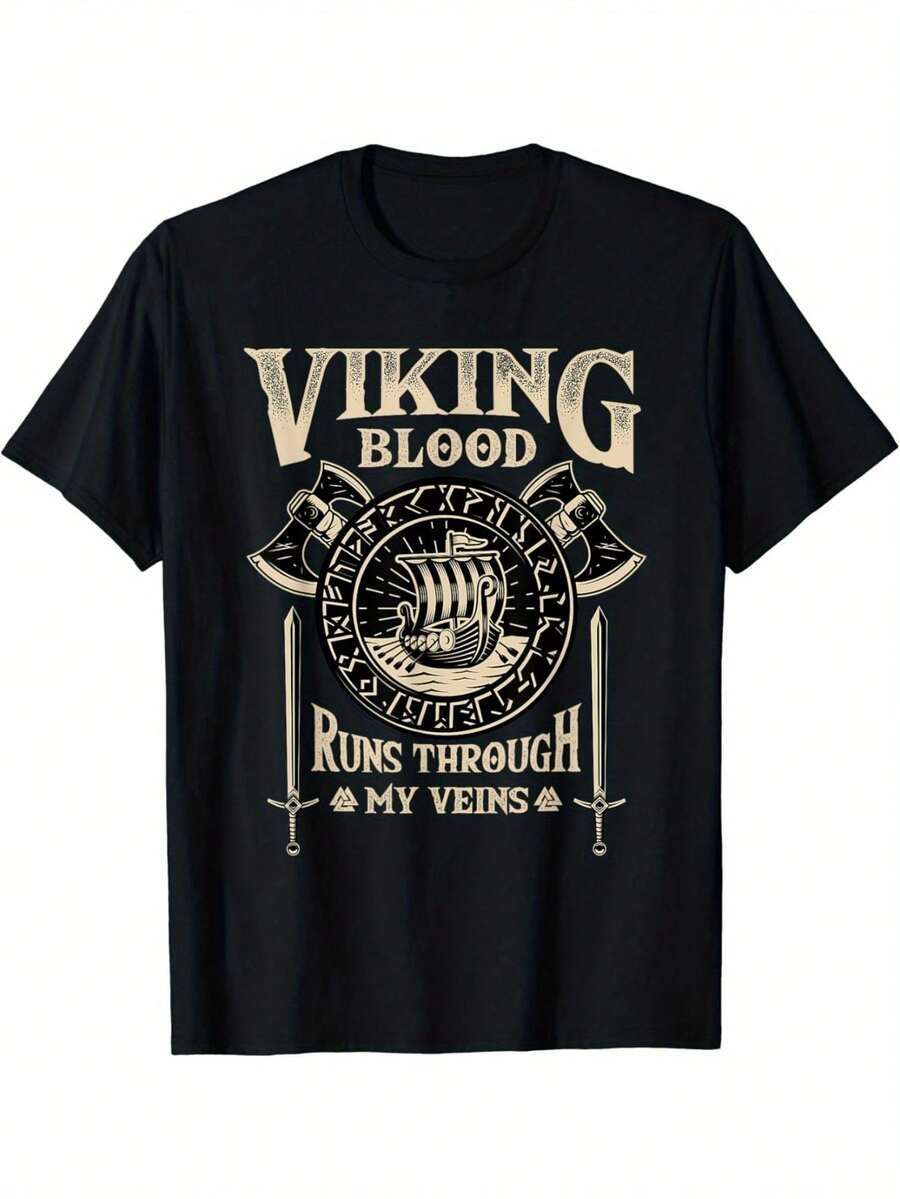 Blood Runs Through My Veins - Norse Mythology-Shirt | SHEIN USA