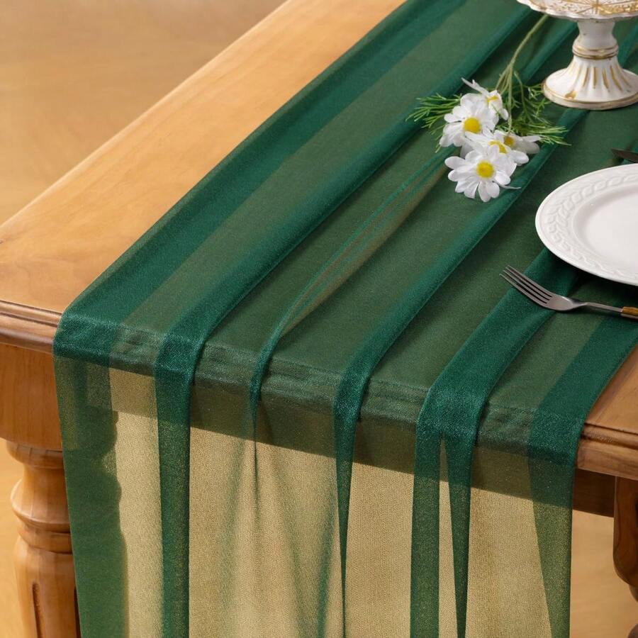 1 Piece Tulle Table Runner 75*300cm/29.5*118inch Solid Color Soft ...