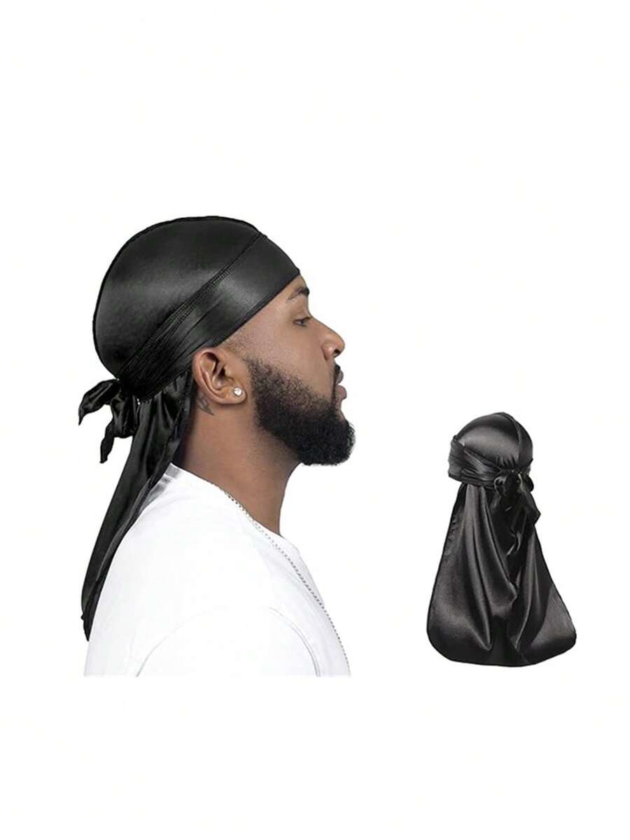 2pcs Durag Pirate Cap Long Tail Headwraps For Men And Women Durag Hip ...