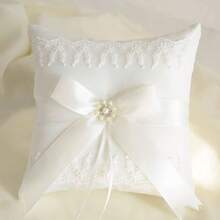 Wedding Ring Pillow, Fairy Pearl Ivory Ring Bearer Cushion Wedding ...