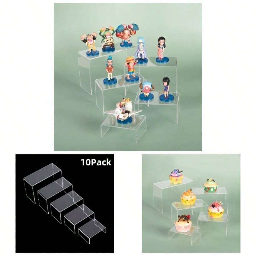 6 Pc Acrylic Display Risers Showcase Shoe Risers Retail Stand Cupcake ...