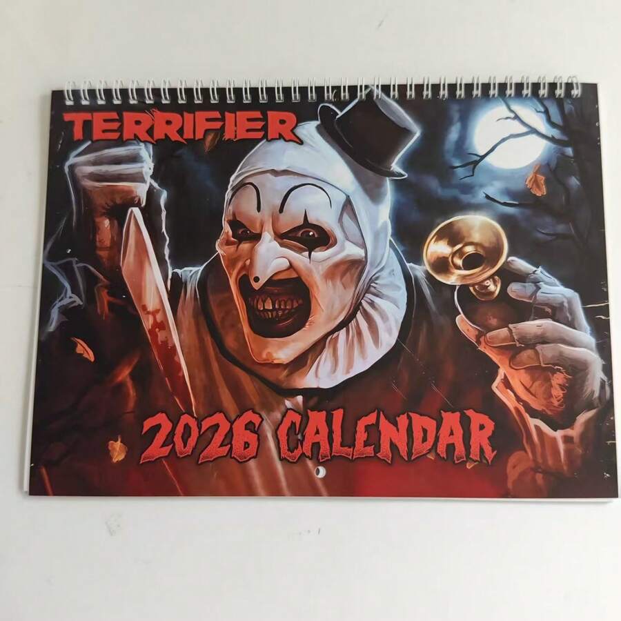 2026 Horror-Themed Wall Calendar - "TERRIFIER" Design With Clown ...