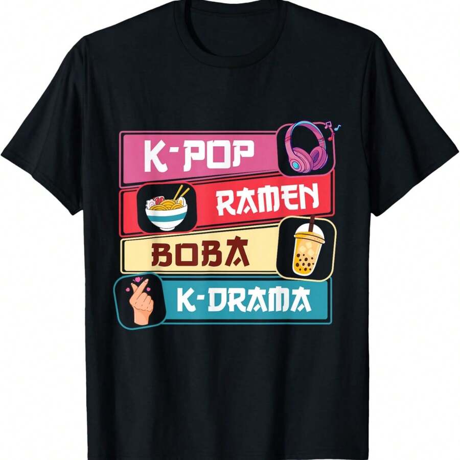 Camiseta de K-Pop, Ramen, Boba, K-Drama, Kawaii, para adolescentes y ...