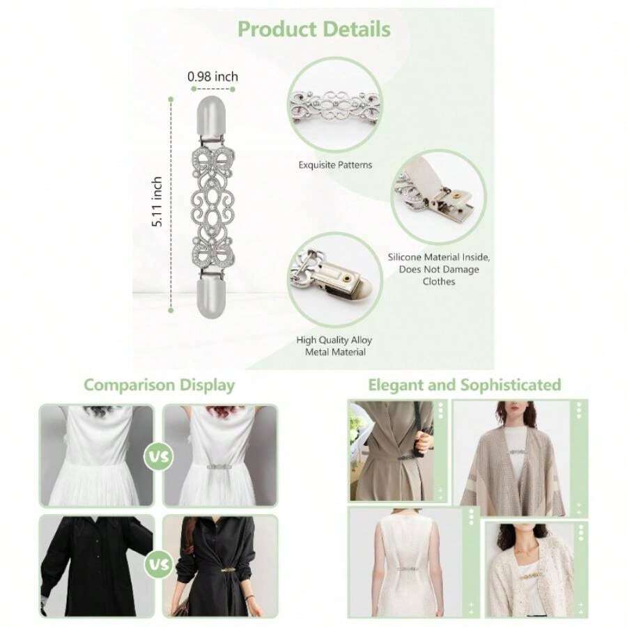 3 Pcs Cinch Clips Vintage Sweater Clips Dress Clip Back Cinch Shawl ...
