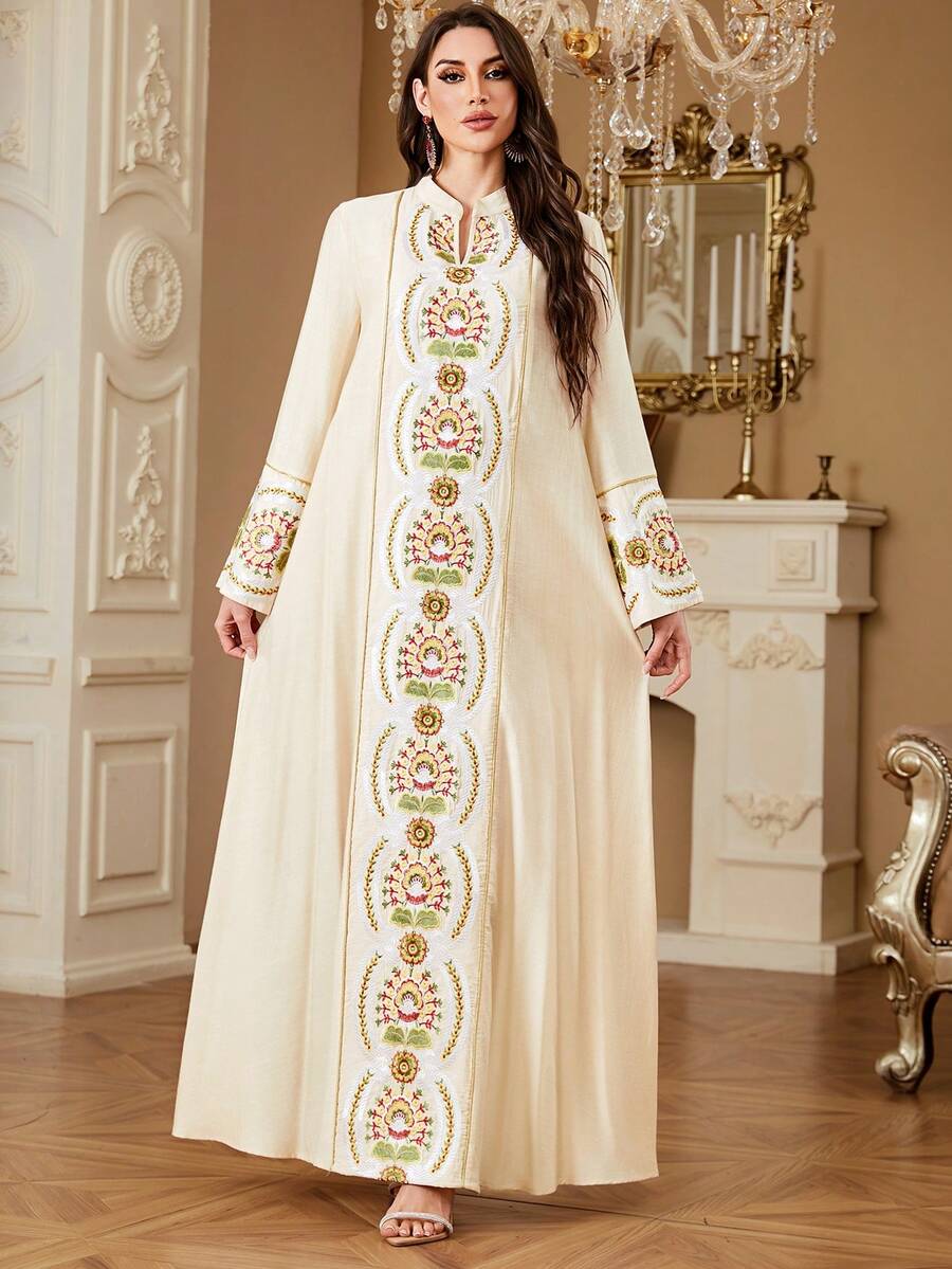 Marokkanischer Ramadan Langmantel für Damen, eleganter Kaftan mit ...