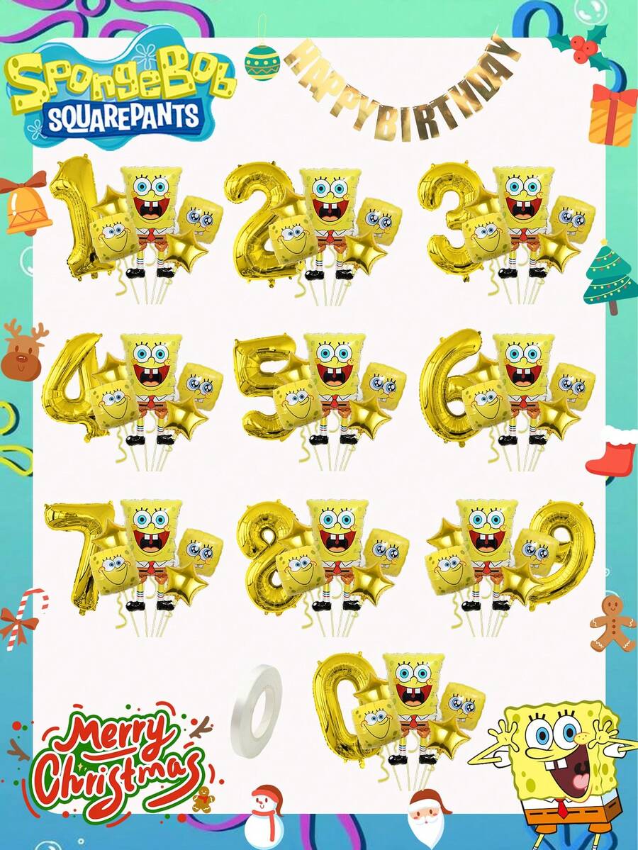 SPONGEBOB 1/6/13pcs SpongeBob SquarePants New SpongeBob Cartoon-Themed ...
