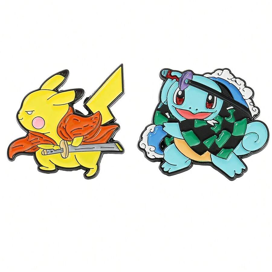 pokemon 1pc Anime Pokemones Enamel Pin Cartoon Figure Pikachus Squirtle ...