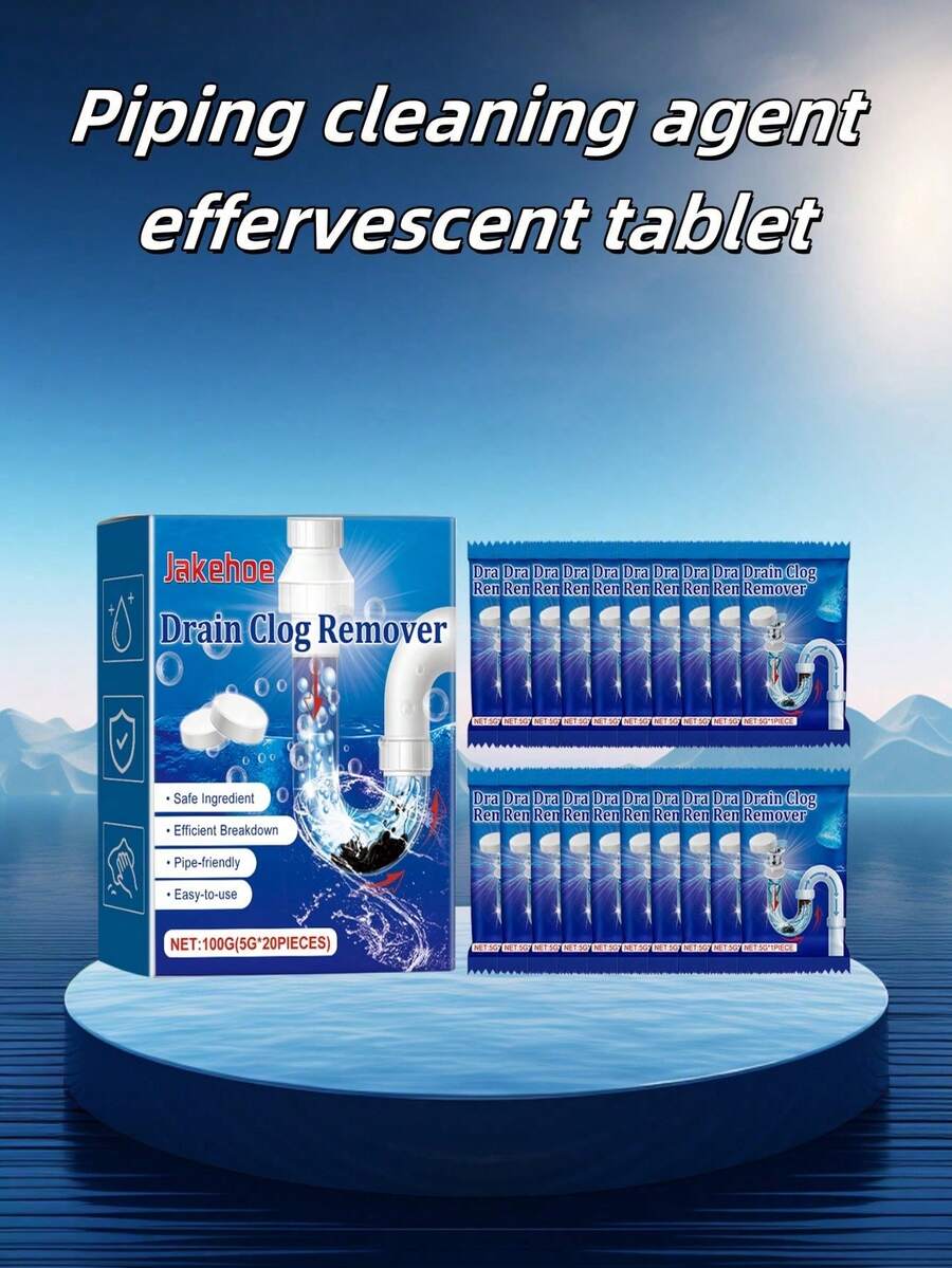 1 Pipe Cleaning Tablet - Unclogs Toilet Drain Pipes, Cleans Drain Pipes ...