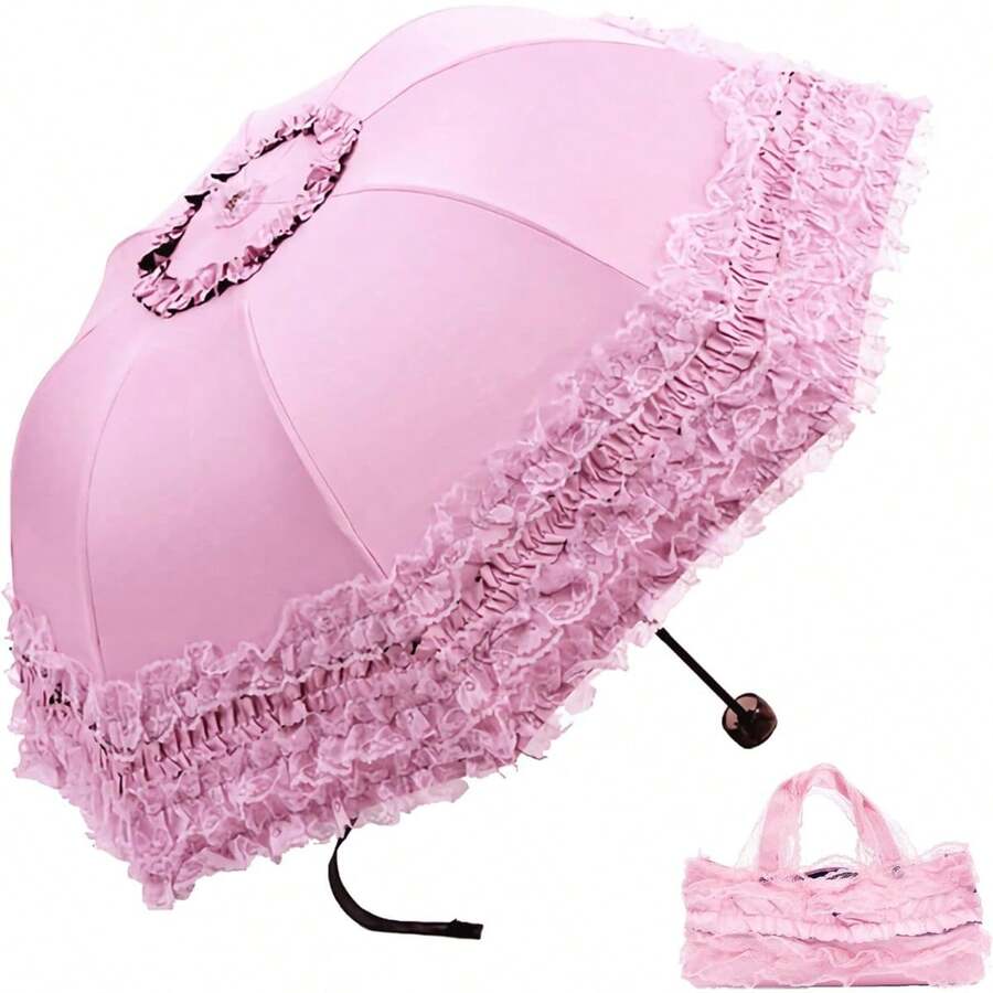 Vintage Lace Parasol Gothic Umbrella UV Sun Protection Witch Cosplay ...
