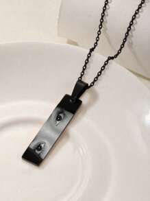 Customized Photo Eye-Shaped Necklace, Stainless Steel Chain Laser ...