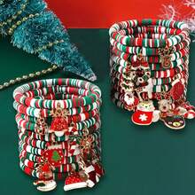 1 Set Bohemian Christmas Color Polymer Clay Bracelet, Multiple Strands ...