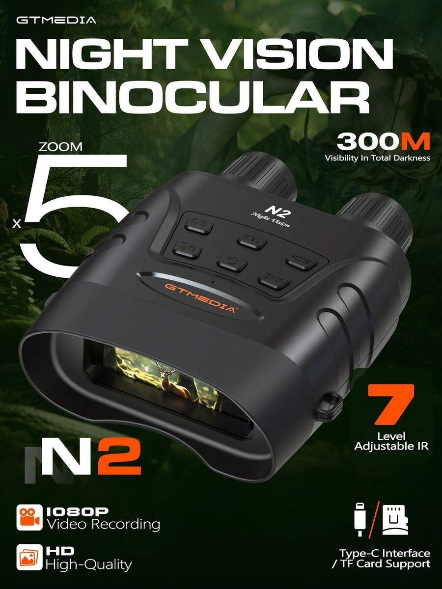 Advanced Infrared Night Vision Binoculars Supports 300m Zero-Light ...