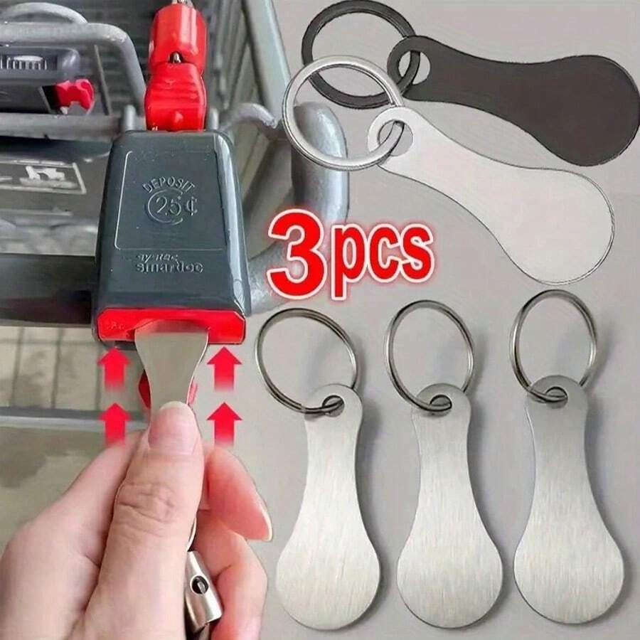 [3pcs Durable Stainless Steel Token] 3pcs Stainless Steel Shopping Cart ...