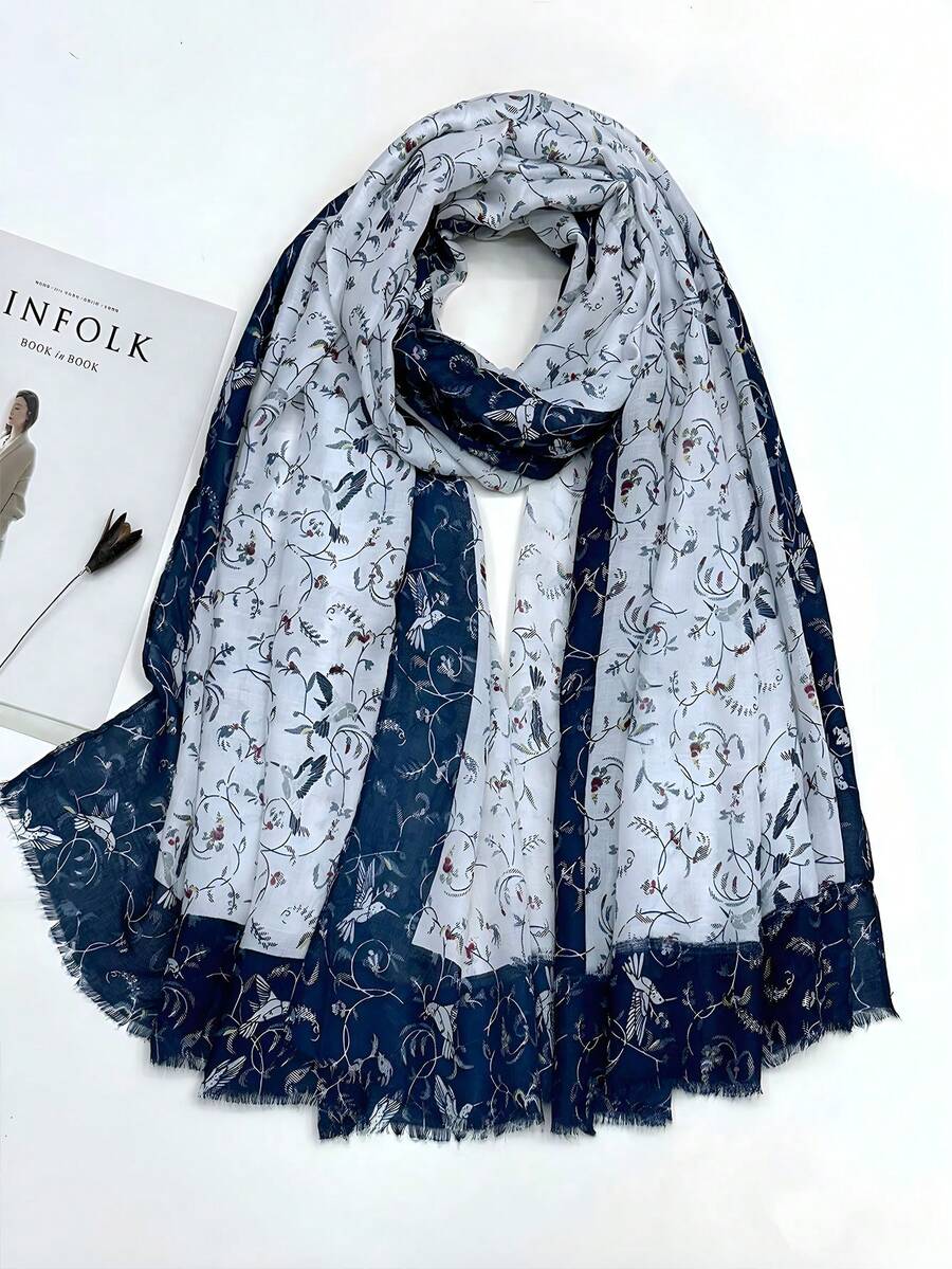 1pc Simple Breathable Tassel Shawl, Fashion Bohemian Women's Silk Scarf ...
