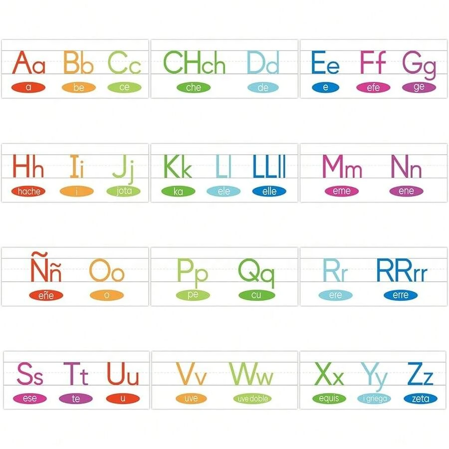 12 Count Alphabet Line For Classroom Wall Crayon Cursive Alphabet Line ...