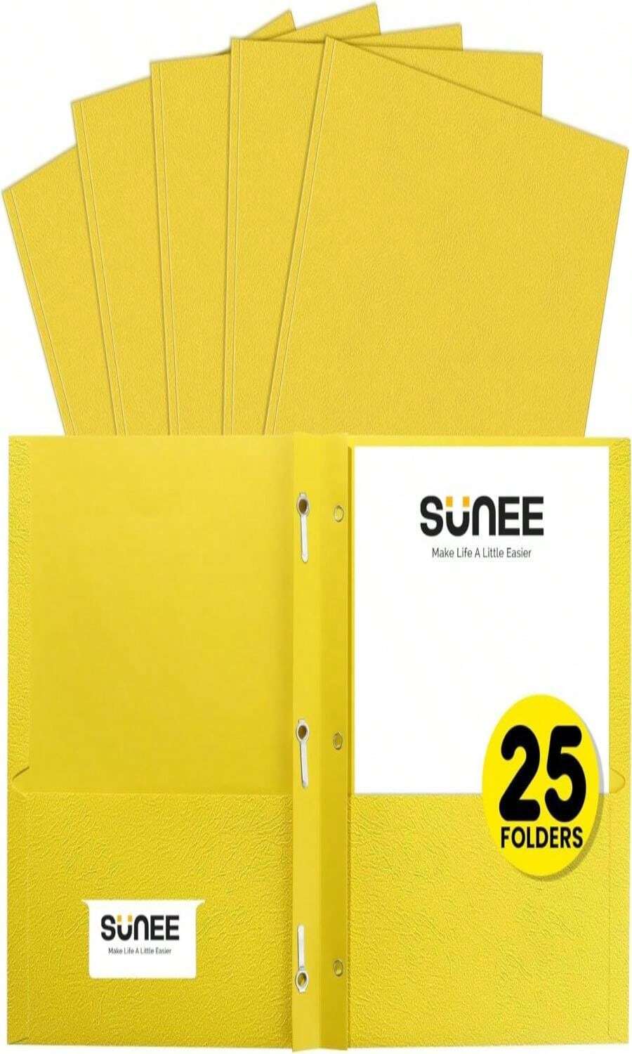 SUNEE 2 Pocket Folders With Prongs (25 Pack, Blue), Paper Folders With ...