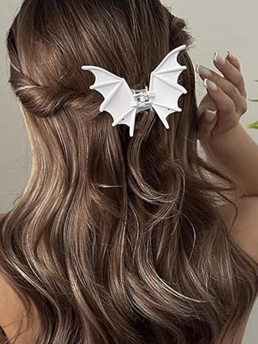 1pc Fashionable Gothic Style Matte Red Metal Bat Claw Hair Clip, Punk ...